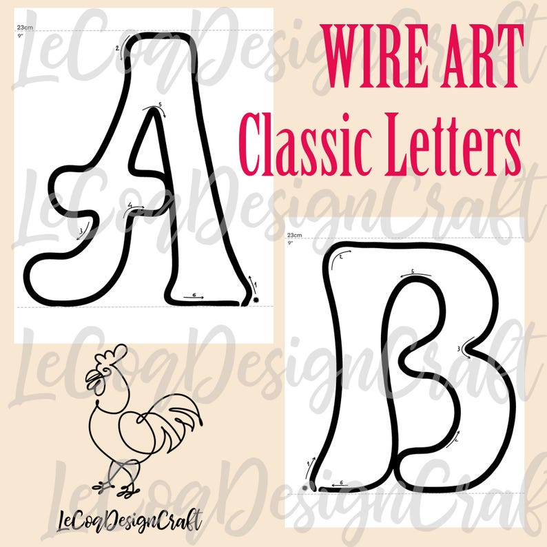 Standing Letter Template Knitted Wire Art: "standing Font" XXL Letters ...