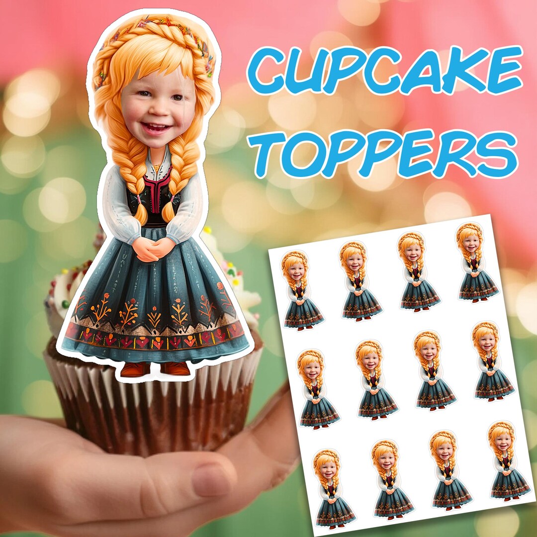 Personalized Princess Anna Cupcake Toppers: "personalised FACE Toppers ...