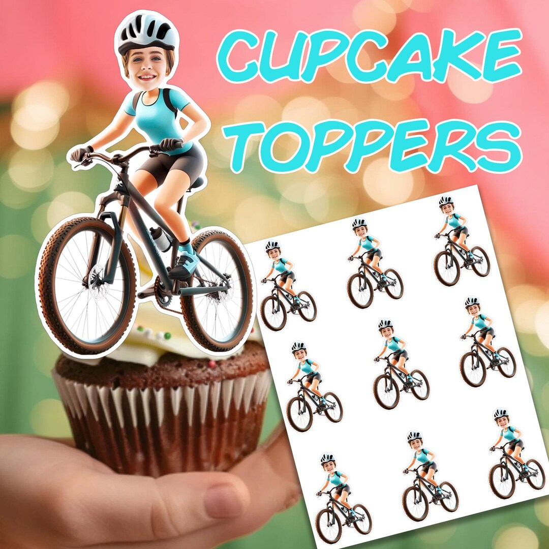 Personalized Cyclist Cupcake Toppers: "personalised FACE Toppers ...
