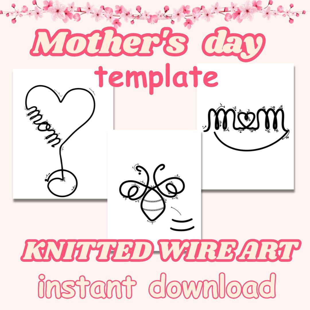 Mother's Day Knitted Wire Art Template: "knitted WIRE Art" Flower Wire ...