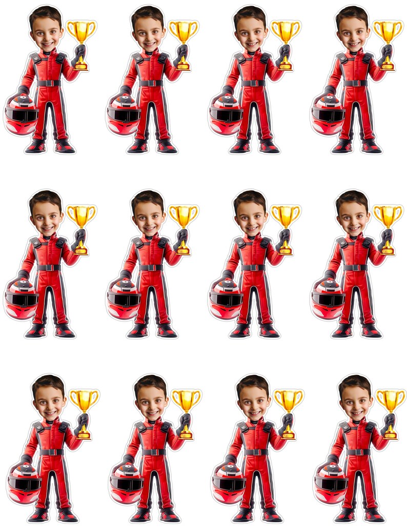 Formula Race Cupcake Toppers – Custom Photo Sports Party Printable ...