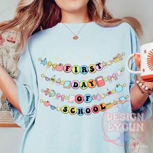Back to School Bracelet Png, First Day of School Png, Preppy Teacher ...