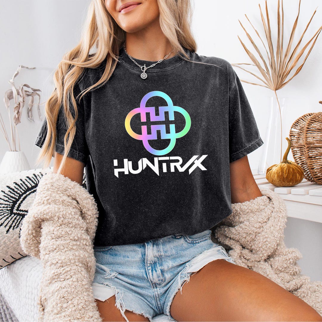 Kpop Demon Hunters Shirt,"huntrx" Logo Design,playful Rainbow Gradient ...