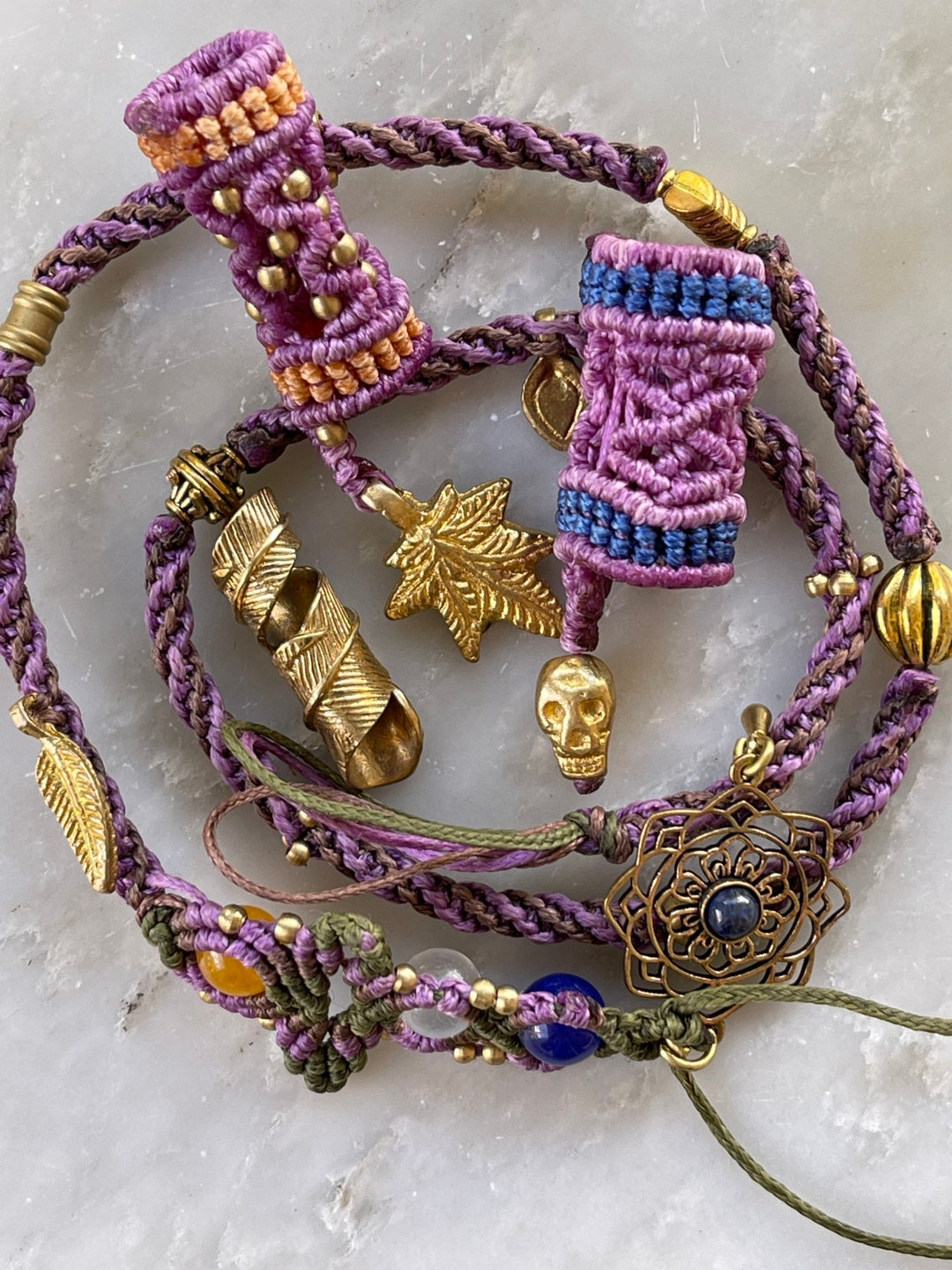 Rasta Sacred Geometry Skull Dread Bead Set With Buddhist Jewelry ...