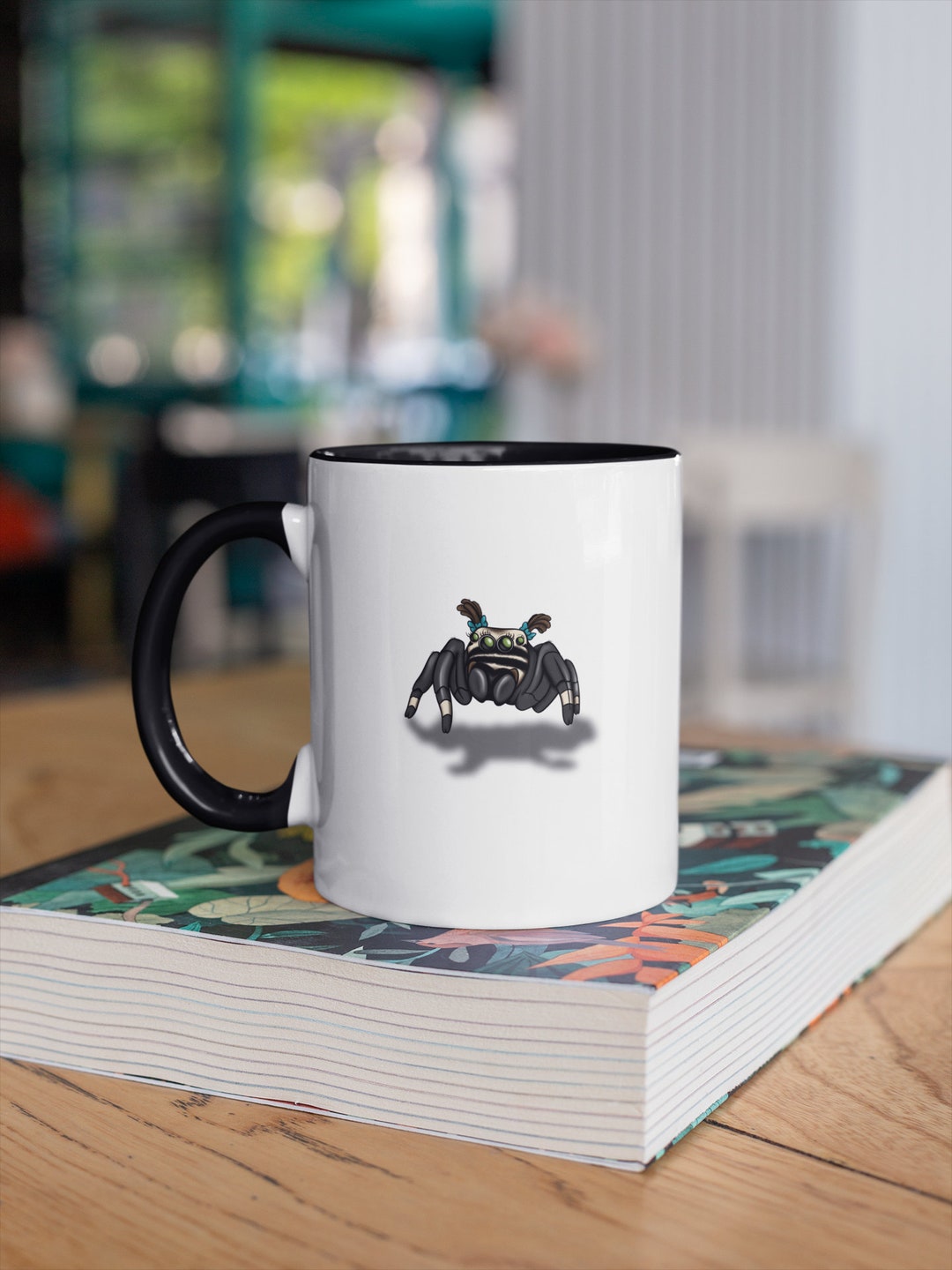 Quirky Jumping Spider Mug With Dreadlocks: Gothic Arachnid Coffee Cup ...