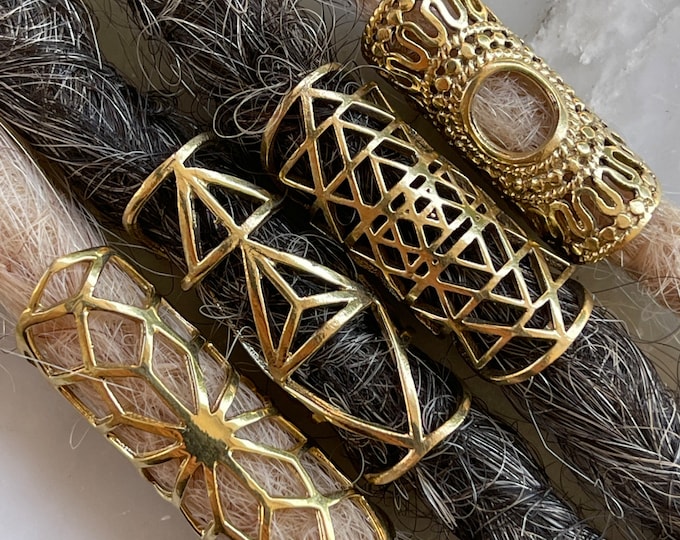 Sacred Geometry Dread Bead Set // Rasta Bling Dreadlock Jewelry ...