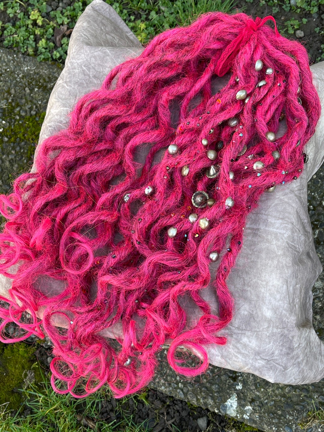 Pink Synth Dreads Belly Dancer Costume for Burning Man Festivals and ...