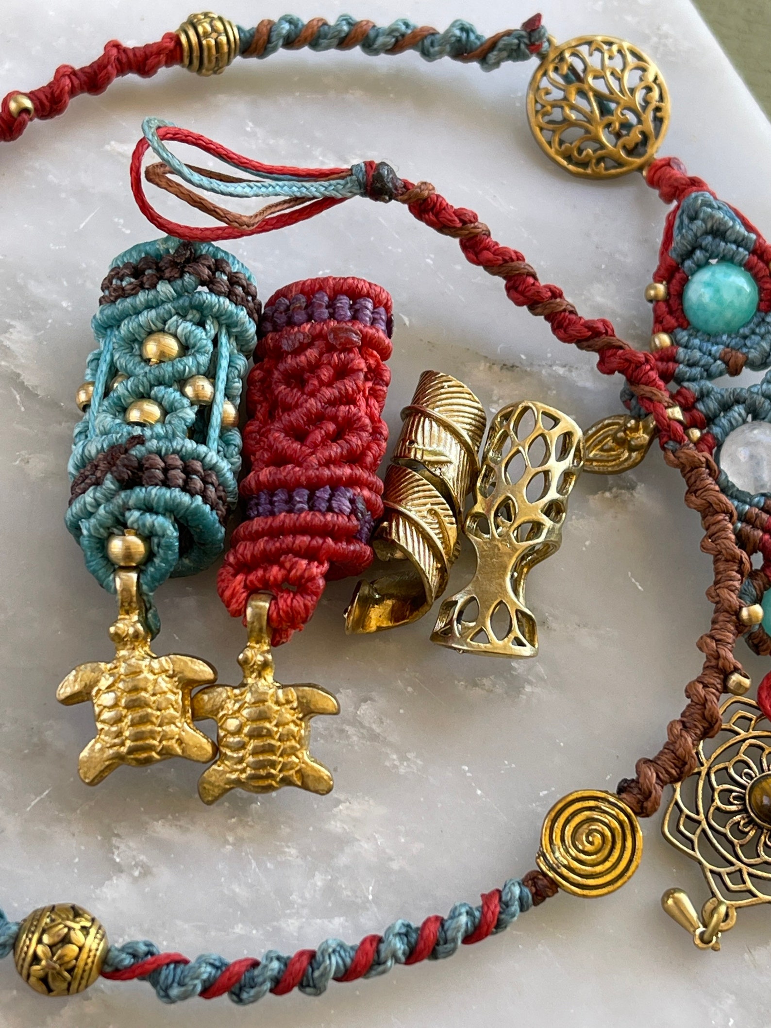 Rasta Sacred Geometry Bead Set for Dreadlocks - Buddhist Hair ...