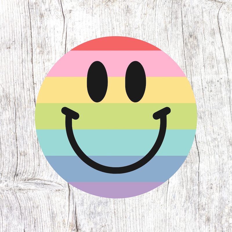Rainbow Smiley Face Flower - Etsy