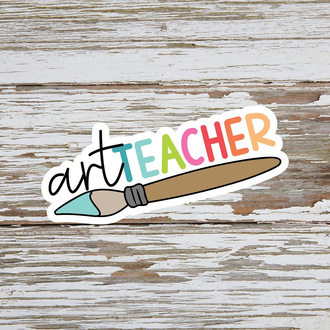 Art Teacher Sticker Paint Brush - Etsy