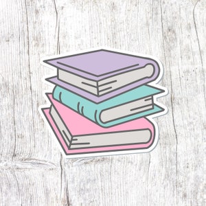 Stack of Books Sticker, Book Stickers, Reading, Teacher, Librarian ...