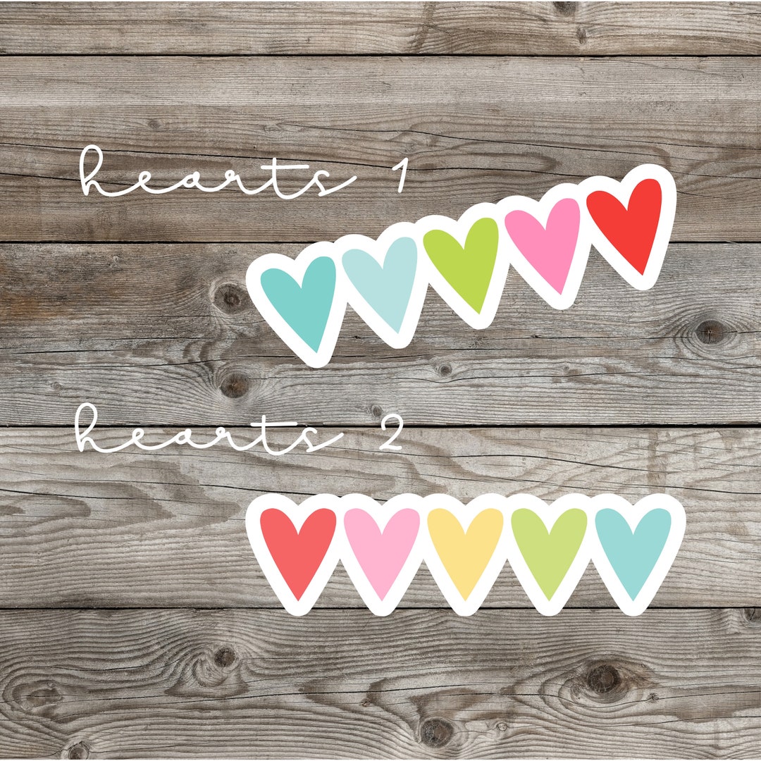 Rainbow Hearts Sticker, Heart Stickers, Love, FREE SHIPPING! - Etsy
