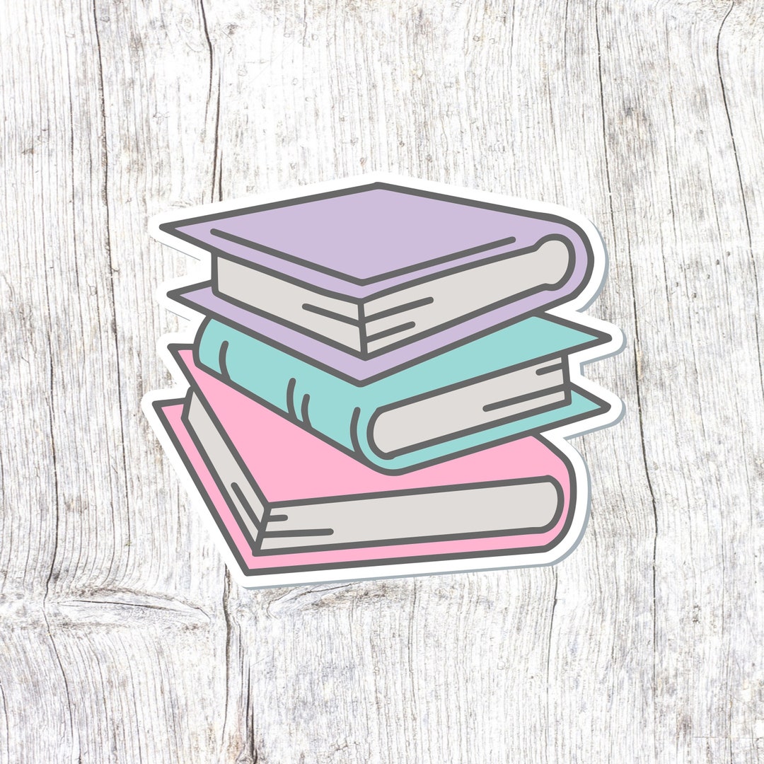 Stack of Books Sticker, Book Stickers, Reading, Teacher, Librarian ...