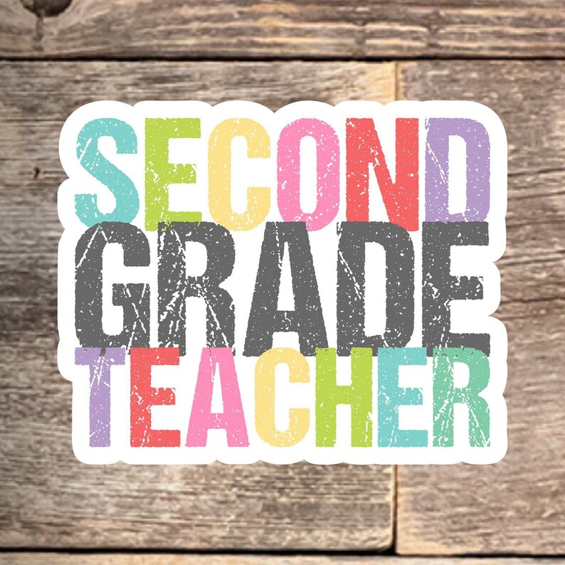 Second Grade Teacher Sticker | Etsy