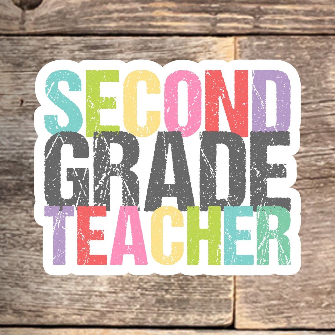 Second Grade Teacher Sticker - Etsy