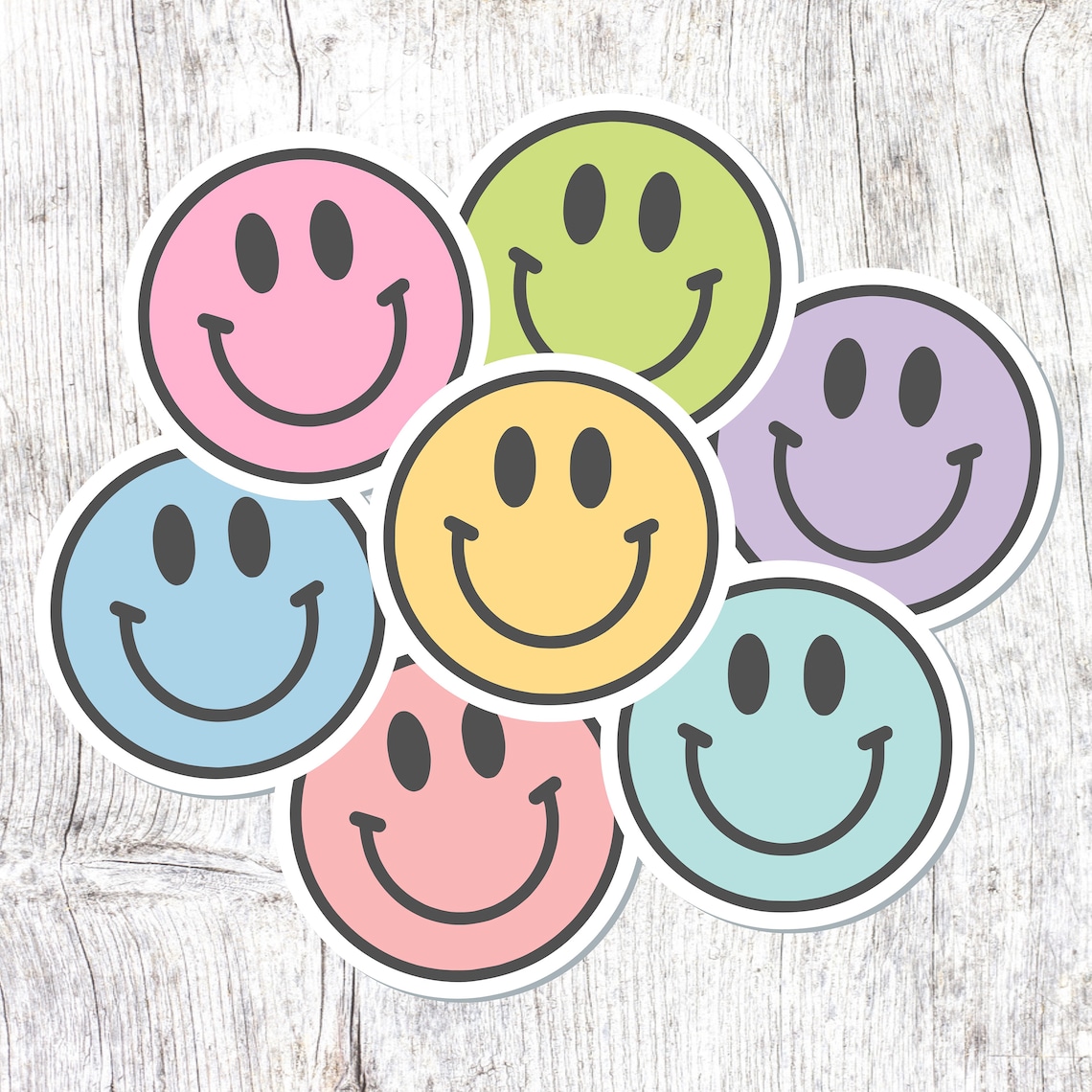 Smiley Face Sticker Smile Face Sticker Fun Happy Stickers | Etsy