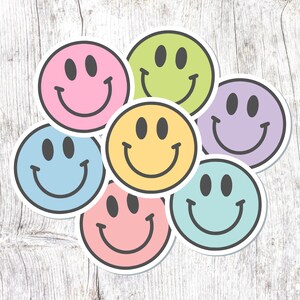 Smiley Face Sticker Smile Face Sticker Fun Happy Stickers | Etsy