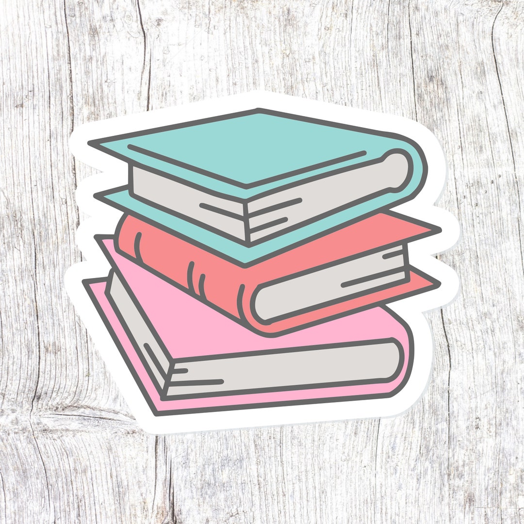 Stack of Books Sticker, Book Stickers, Reading, Teacher, Librarian ...