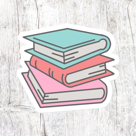 Stack of Books Sticker Book Stickers Reading Teacher - Etsy