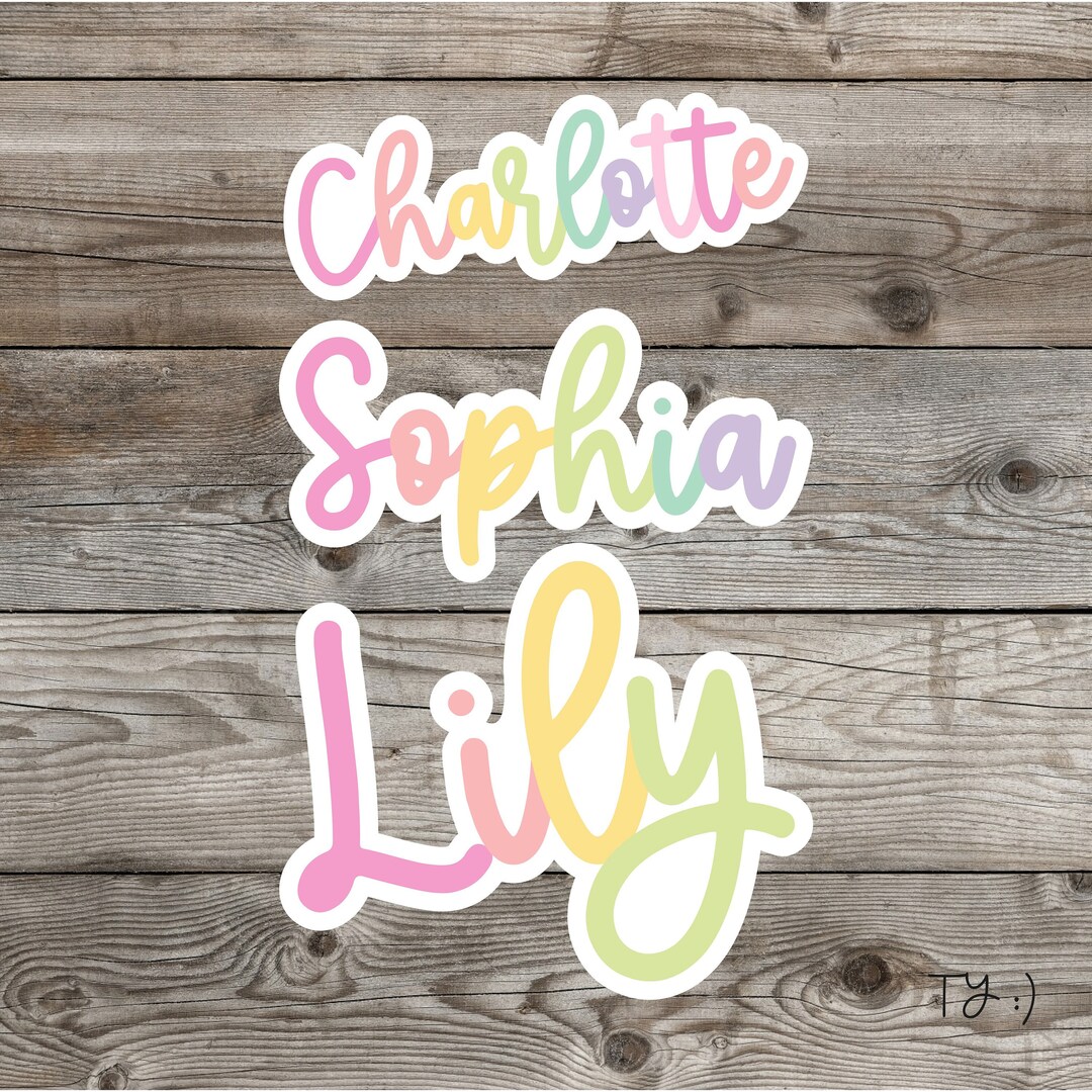 Personalized Name Sticker Water Bottle Stickers Cute - Etsy