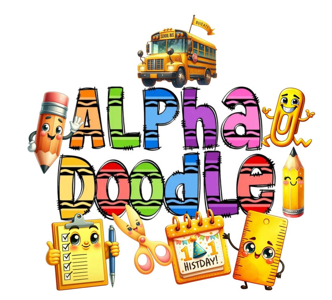 Crayon Doodle Letters Alphabet PNG | School Clipart Bundle, Uppercase ...