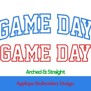 Game Day Applique Embroidery Design | Varsity Font (digital File) - Etsy