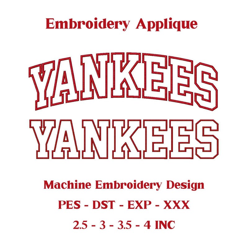Yankees Embroidery Design - Etsy