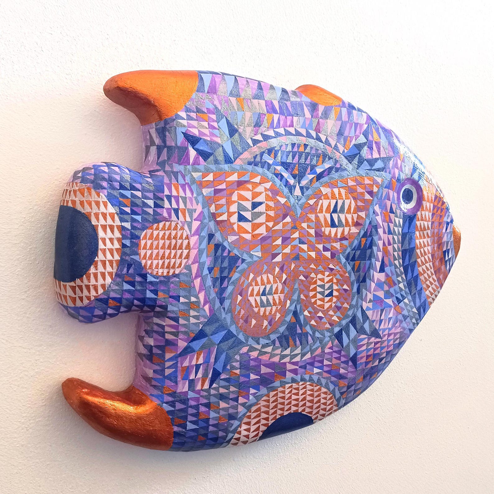 Colorful Papier-mâché Style Fish Wall Hanging – Mediterranean Boho ...