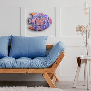 Colorful Papier-mâché Style Fish Wall Hanging – Mediterranean Boho ...