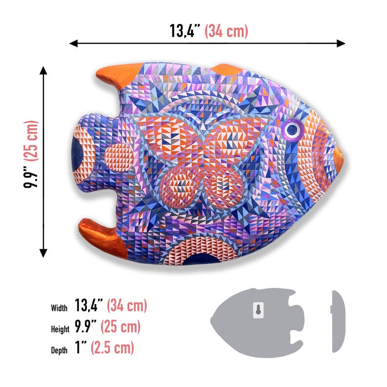 Colorful Papier-mâché Style Fish Wall Hanging – Mediterranean Boho ...