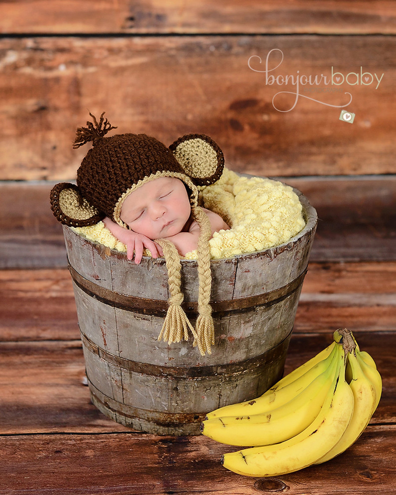 Crochet Baby Monkey Hat, Newborn Jungle Theme - Etsy