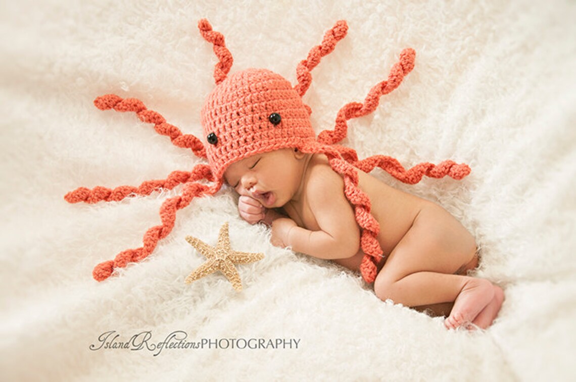 Baby Octopus Hat Under the Sea Theme Nursery Ocean Theme - Etsy