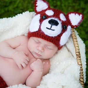 Newborn Red Panda Set Baby Panda Set Crochet Red Panda Hat | Etsy