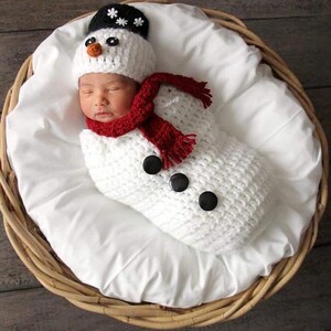 Newborn Snowman Hat/ Newborn Snowman Hat and Swaddle Sack/ Christmas ...