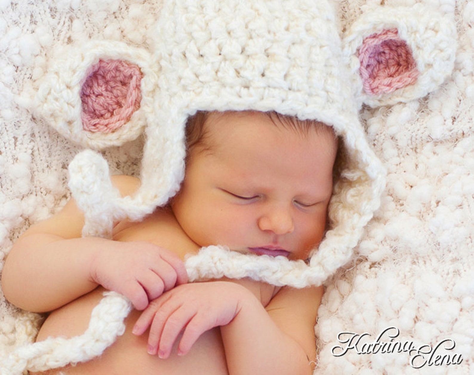 Baby Lamb Hat / Crochet Lamb Hat/ Easter Baby Hat/ Baby Girl - Etsy