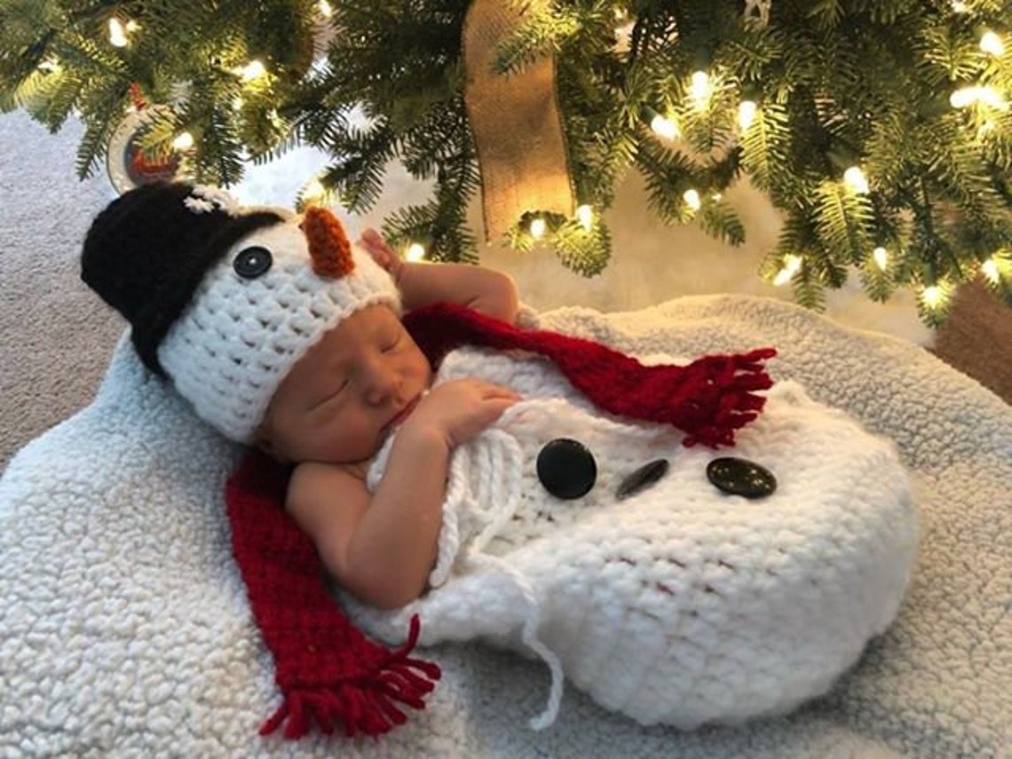 Newborn Snowman Hat/ Newborn Snowman Hat and Swaddle Sack/ - Etsy