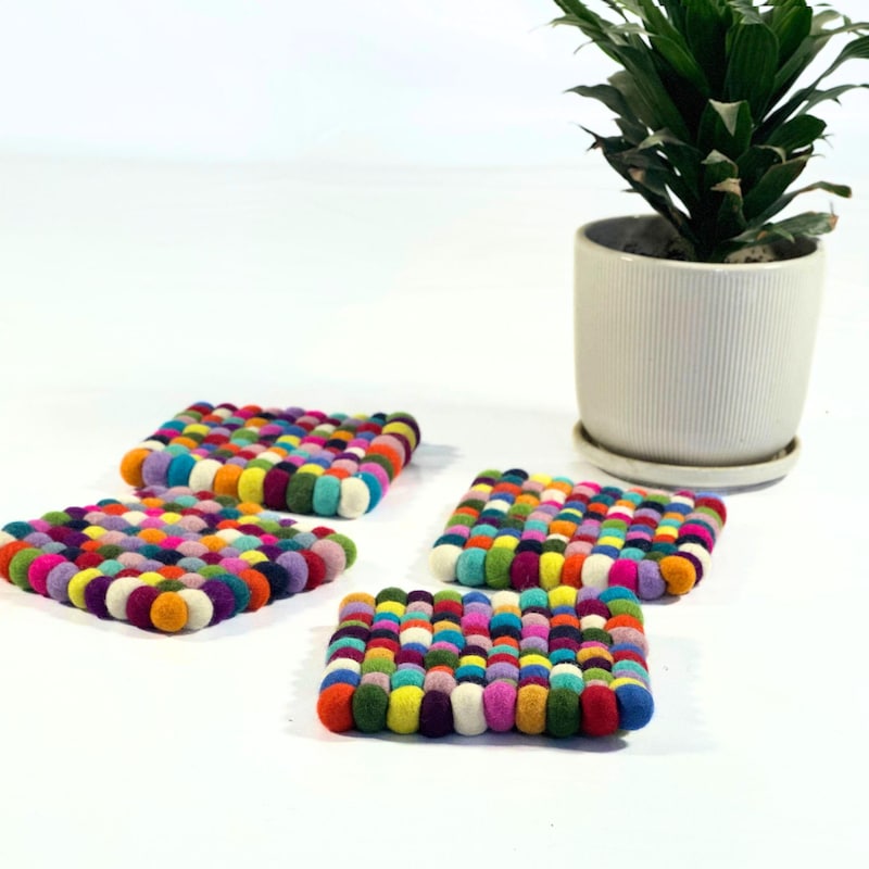 Felt Ball Trivet - Etsy