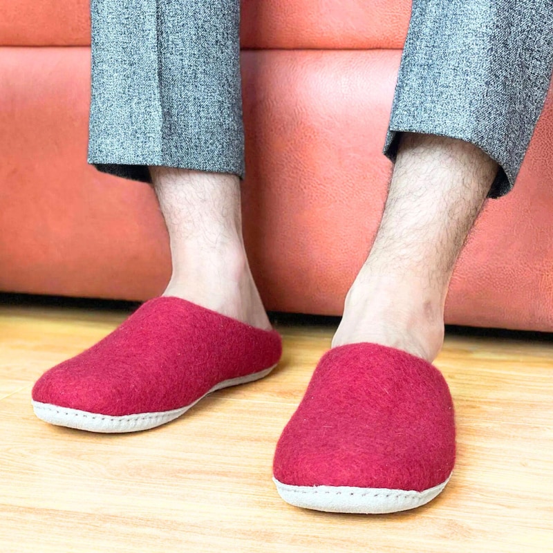 Red Wool Felt Clogs Women - Etsy