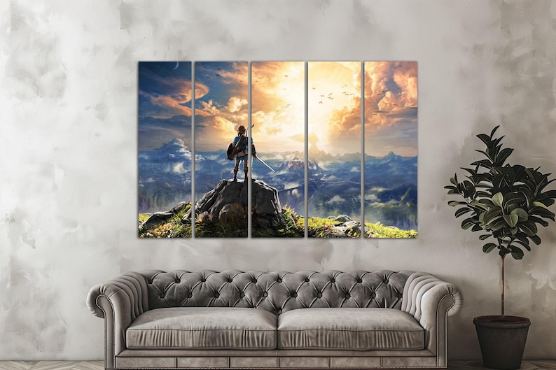 Legend of Zelda Canvas Art: Breath of the Wild, Gamer Room Decor - Etsy
