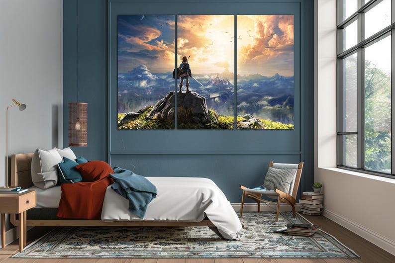 Legend of Zelda Canvas Art: Breath of the Wild, Gamer Room Decor - Etsy