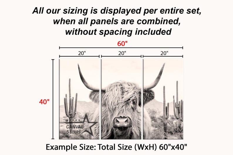 Desert Arizona Canvas Wall Art Print Western Decor Cactus Mountain Wall ...