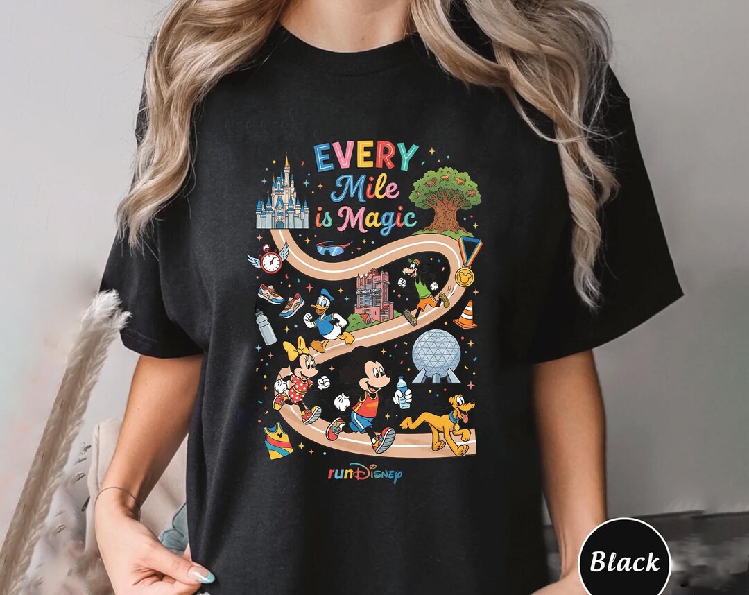 Run Disney Every Mile is Magic Shirt, Marathon Mickey and Friends ...