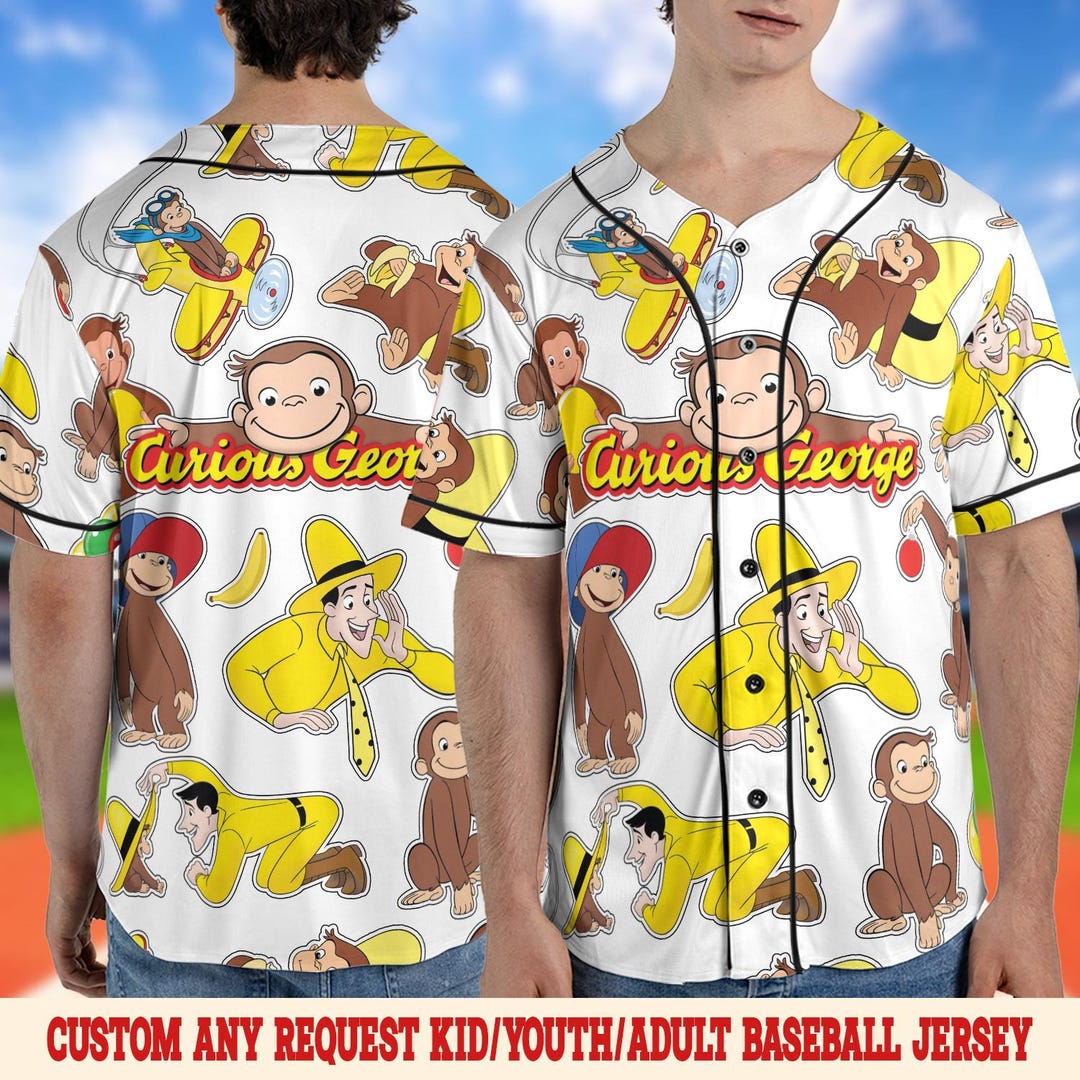 Curious George Birthday Baseball Jersey/curious George Baseball Shirt ...