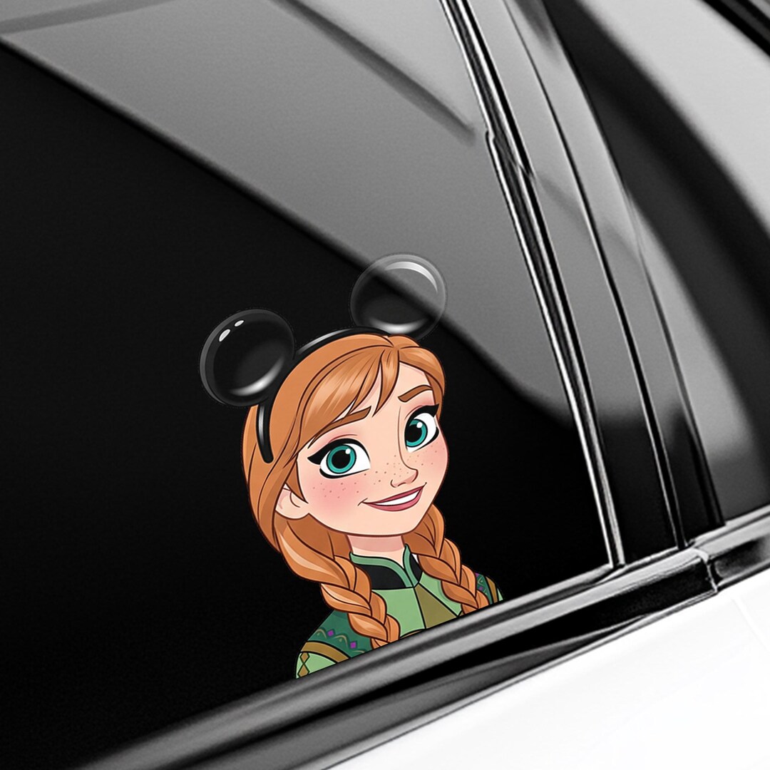 Anna & Elsa Disney Ears Peeker Peeking Car Window Decals - Bumper ...
