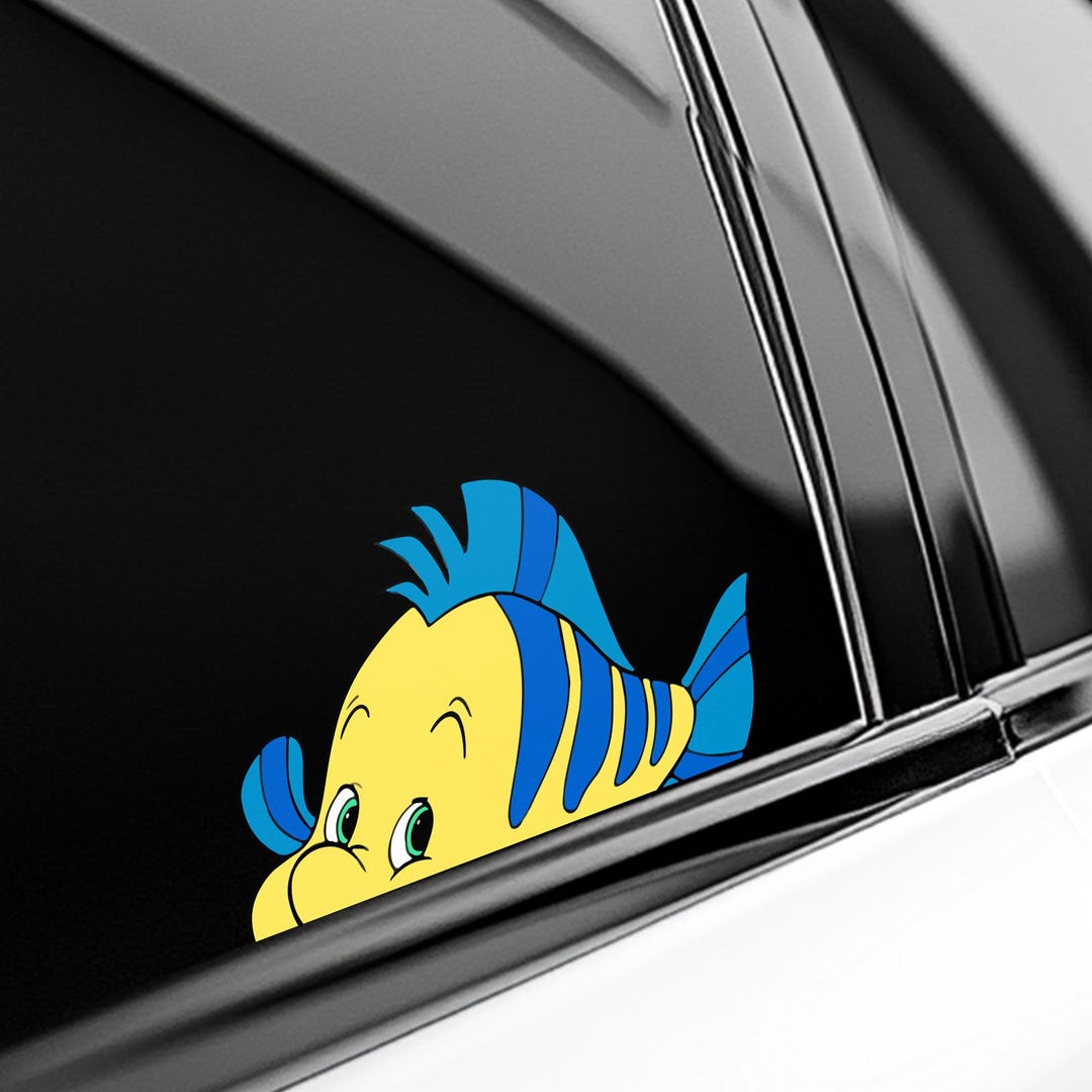 Flounder Peeker Peeking Car Window Decals - Funny Bear Bumper ...