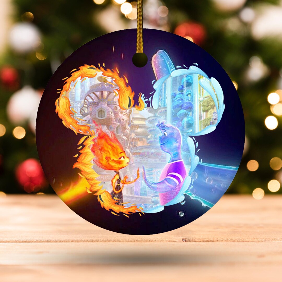 Elemental Fireboy & Watergirl Ember and Wade Couple Ornament, Disney ...