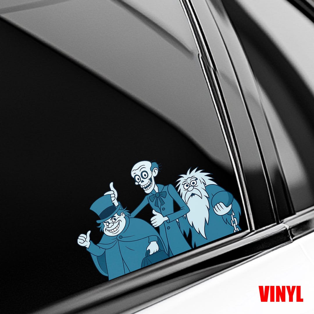Hitchhiking Ghosts Peeker Peeker Sticker Car , Haunted Mansion Peekaboo ...