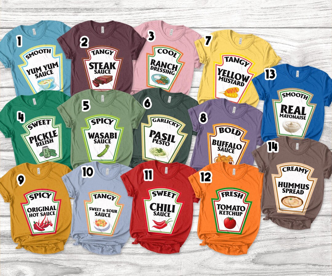 Group Condiments Shirt/matching Condiment Halloween Costume Shirt ...