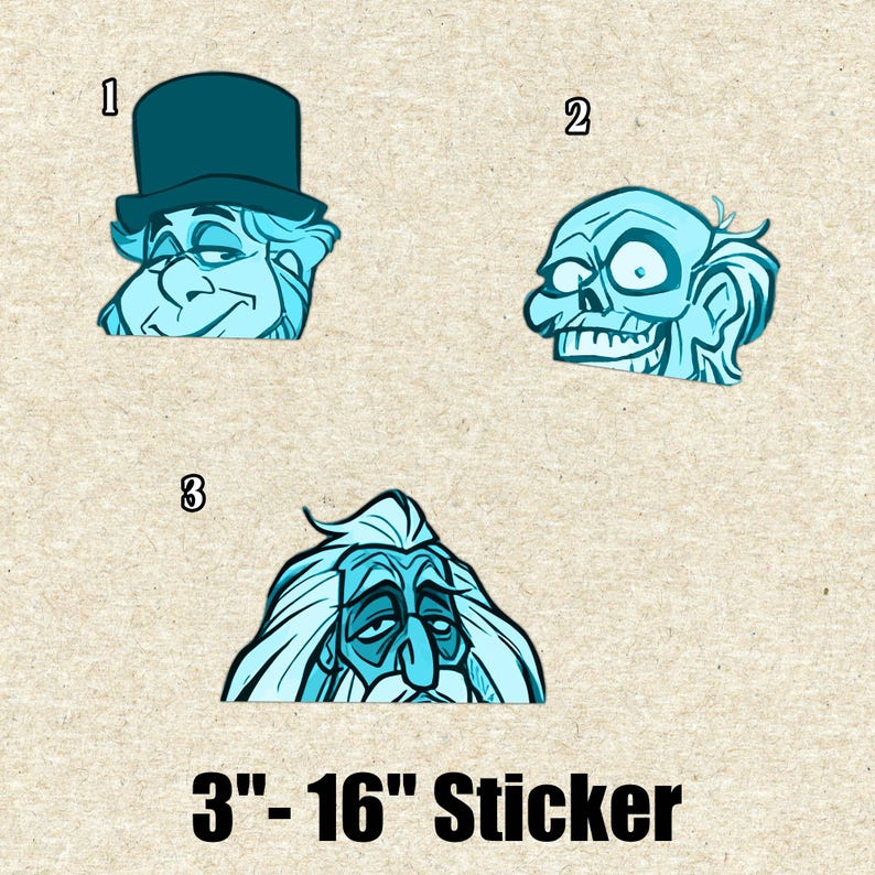 Hitchhiking Ghost Peeker Bumper Sticker – Haunted Mansion Car/window ...