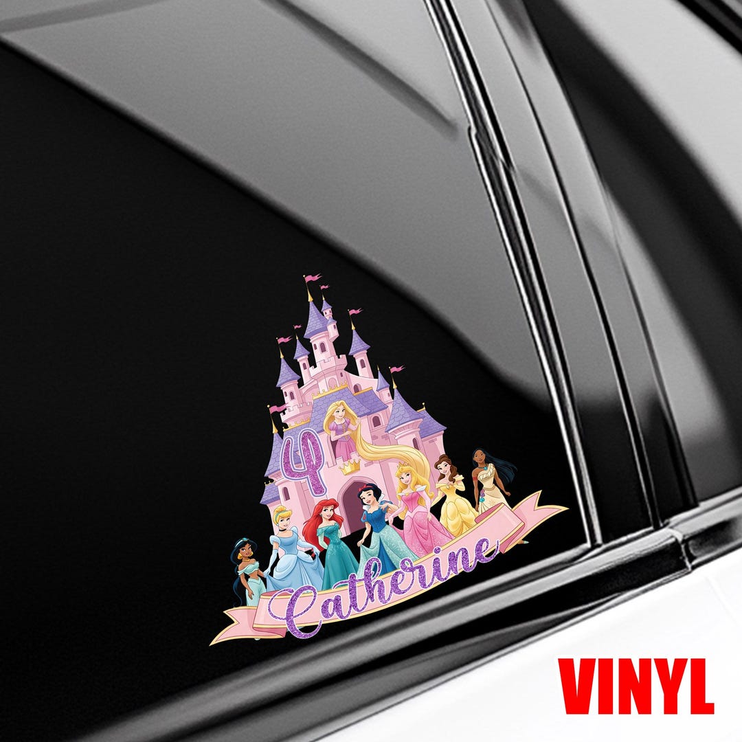 Disney Princess Peeker Peeking Car Window Decals - Bumper Waterproof ...